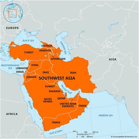 Southwest Asia On World Map West Asia Eimiz