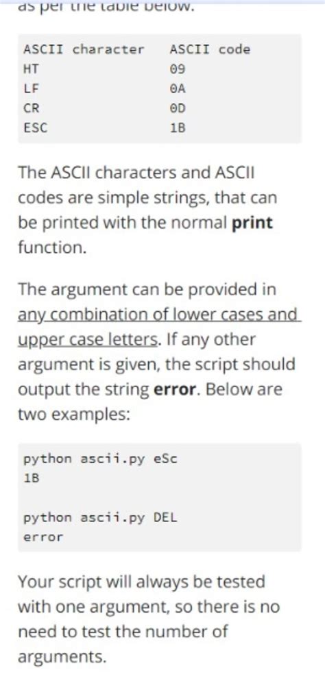 Solved Q ASCII Codes Write A Python Script That Takes On Chegg Com