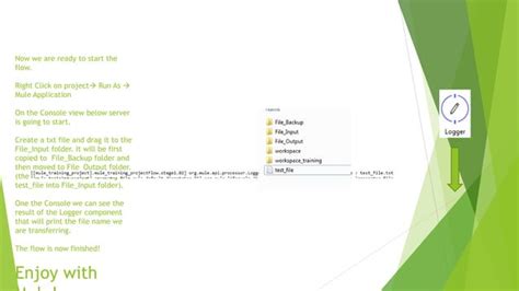 input and output flow using file and logger component pptx