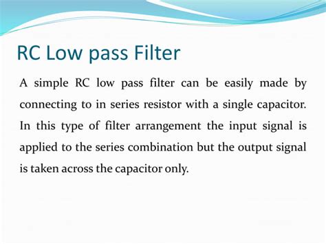 High Pass Low Pass Filter Pptx