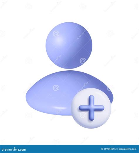 3d Add User Avatar Create Group Symbol New Profile Account People Blue Icon And Plus Stock