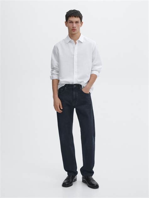 Джинсы классического кроя · Индиго · Нарядная Одежда | Massimo Dutti