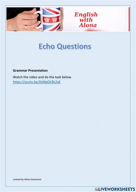 Echo Questions Free Interactive Worksheets 1381845