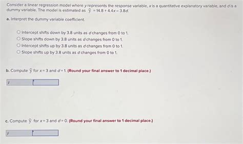 Solved Consider A Linear Regression Model Where Y Represents