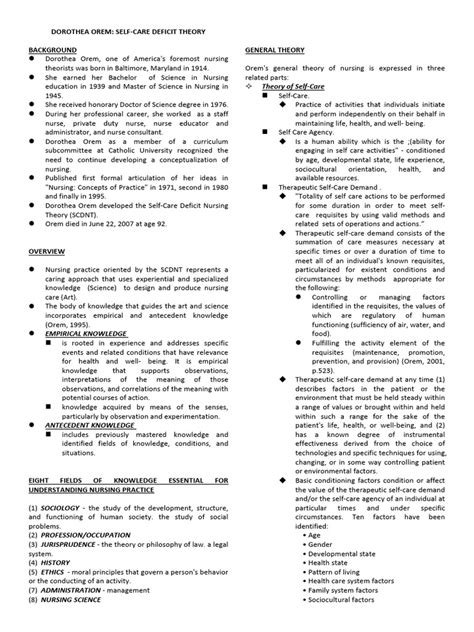 Dorothea Orem Pdf