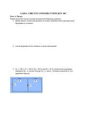 Lab Circuit Construction Kit DC Pdf LAB CIRCUIT CONSTRUCTION KIT DC Part A Theory