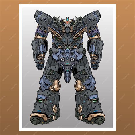 Premium Vector Mecha Robot Assassin Builded By Head Arm Body Leg