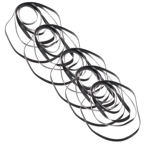 Minkissy Cassette Deck Flat Belts Cassette Belts Rubber Black 50pcs For Maintenance