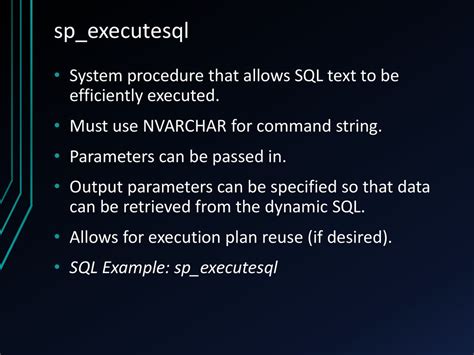 Dynamic Sql Writing Efficient Queries On The Fly Ppt Download