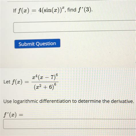 solved if f x 4 sin x find f 3 submit question let