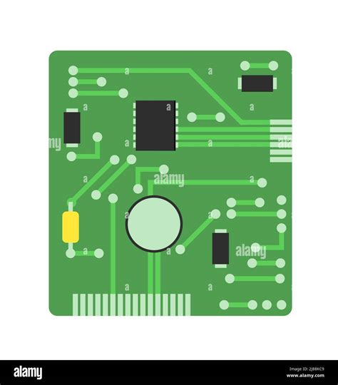 Radio Board With Elements And Tracks Element For Circuit Object Isolated On White Background