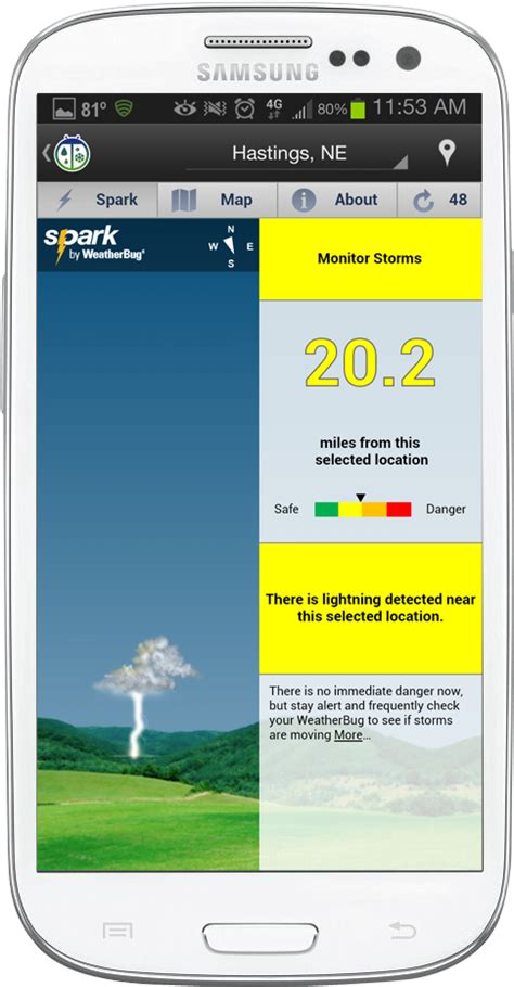 Spark By Weatherbug Lightning Strike App Clipart Large Size Png