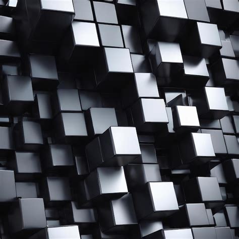 premium photo black abstract futuristic polygons cubes structure