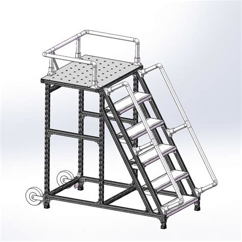 Aluminium Machine Maintenance Platform Ladders Assembly Step Walkway