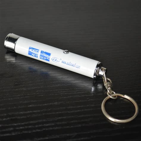 Customized Logo Led Projector Flashlight Keyring Company Advertising