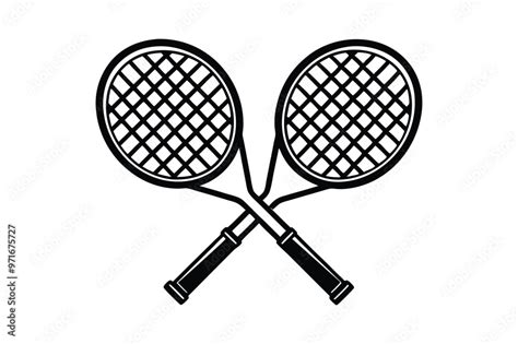 Padel Racket Vector Line Art Illustration Stock Vector Adobe Stock