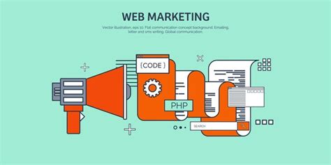 Premium Vector Vector Illustration Flat Background Coding Programming Seo Search Engine