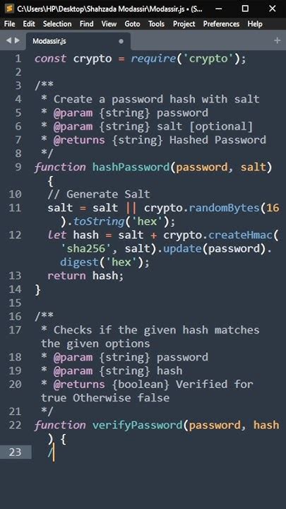 How To Hash Password With Salt And Verify Hashed Password Javascript