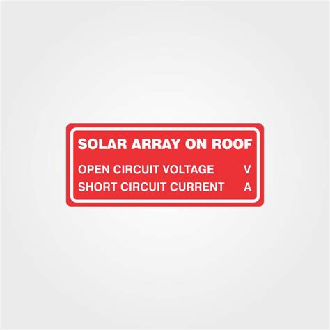 Solar Array On Roof Label Electrical Labels Hazard Signs Nz