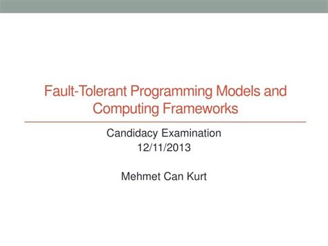 ppt fault tolerant programming models and computing frameworks
