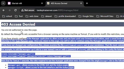 fix error tomcat 403 in manager page in ubuntu youtube