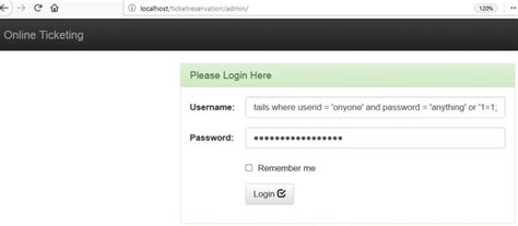 User Input Credential Form To Use The System With Tautology Sql Download Scientific Diagram