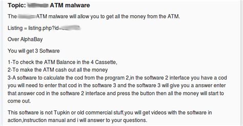 Dangerous Malware Allows Anyone To Empty Atms—and Its On Sale