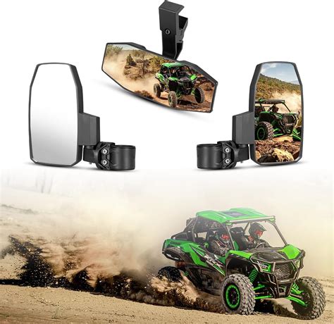 Amazon.com: KIWI MASTER Rear View Center & Side Mirrors Compatible with Kawasaki Teryx KRX 1000 ...