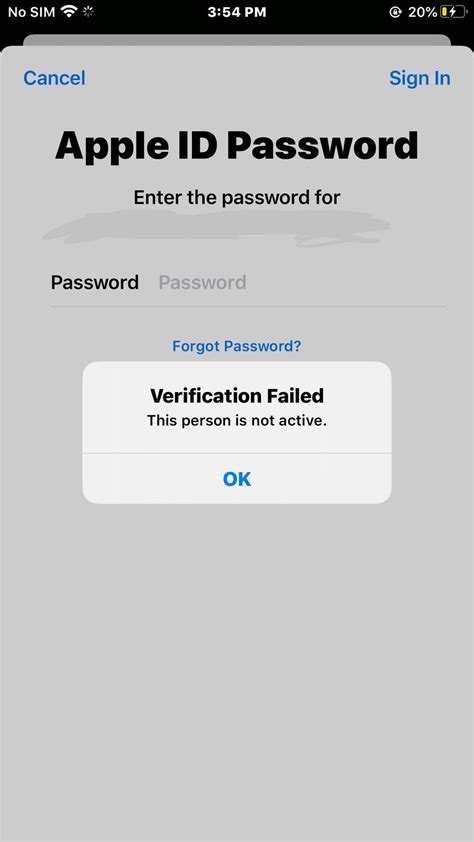error message verification failed this … apple community