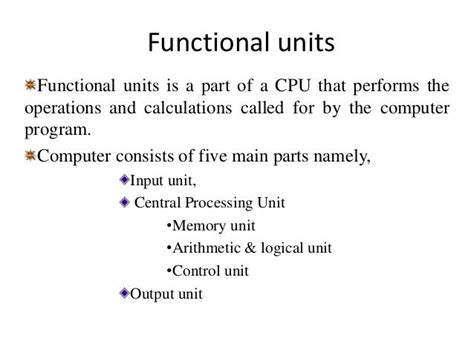 functional units