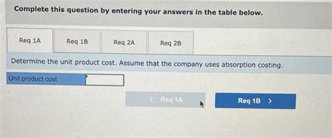 Solved Determine The Unit Product Cost Assume That Chegg