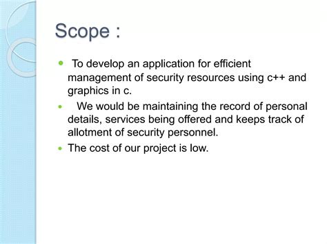 Security Managment System 1 Ppt
