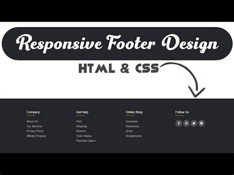 Creating A Responsive Footer With HTML And CSS YouTube