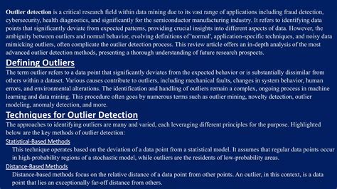 Outlier Detection In Data Mining An Essential Component Of Semiconductor Manufacturingpptx