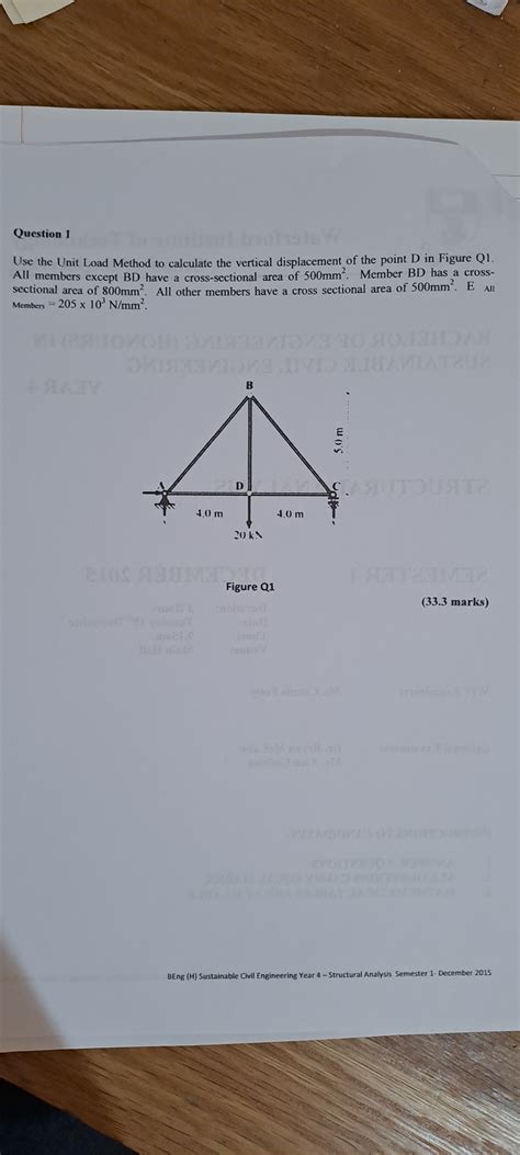 solved question 1 use the unit load method to calculate the