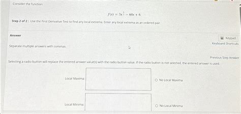 solved consider the function f x 3x52 60x 6step 2 ﻿of 2
