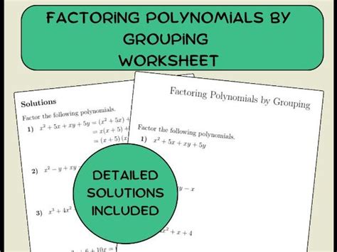 Factoring By Grouping Worksheet