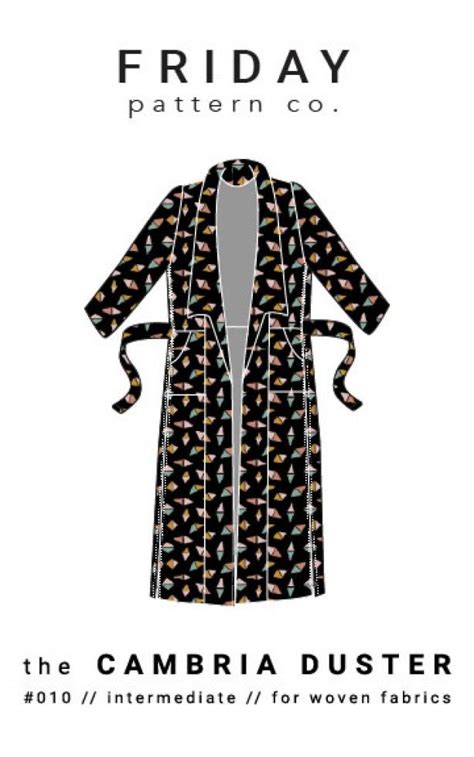 Cambria Duster Friday Pattern Company Denim Diy Fashion Duster Pattern Womens Sewing Patterns