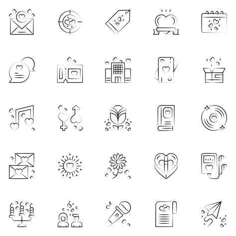 우정 아이콘 벡터 일러스트 레이 션의 집합 프리미엄 벡터