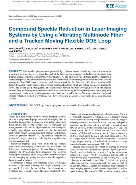 Pdf Compound Speckle Reduction In Laser Imaging Systems By Using A