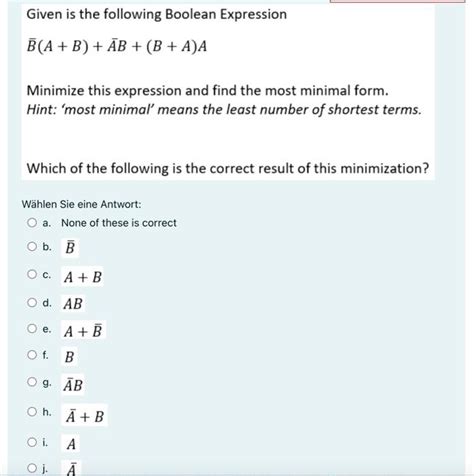 Solved Given is the following Boolean Expression B A B ĀB Chegg