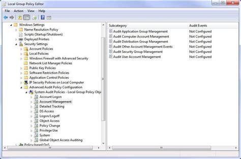 Configuring Windows 7 Audit Group Policy Settings