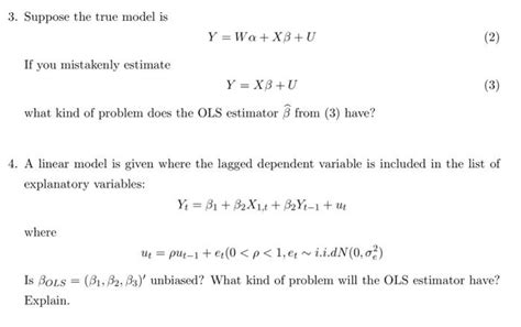 Solved 1 A Simple Regression Model Is Given By