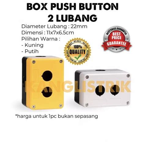 Jual BOX PUSH BUTTON 2LUBANG CONTROL BOX PUSH BUTTON 2LUBANG DIAMETER 22mm Kuning Jakarta