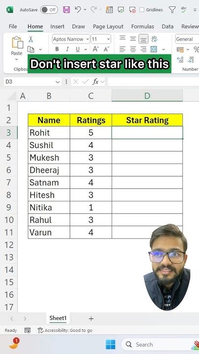 don t insert stars in excel‼️instead use amazing trick excel