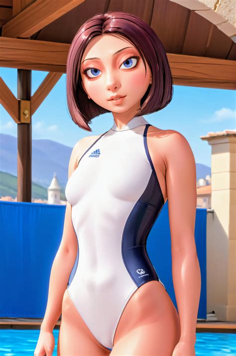 Colette Tatou In A One Piece Competition Swimsuit By Cathrynedelamort