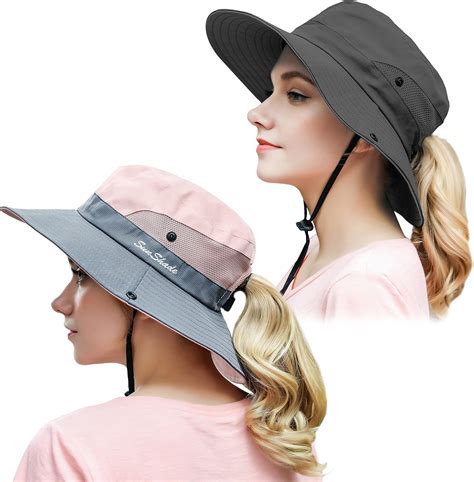 Muryobao 2 Pack Summer Sun Hats For Women Uv Protection Wide Brim