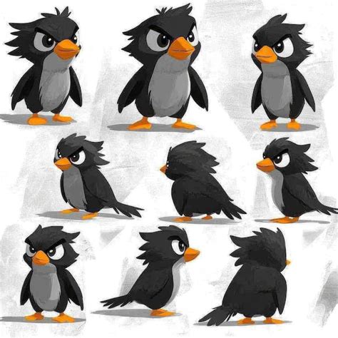 Cartoon Penguin Poses For Animation And Design Premium Ai Generated Image