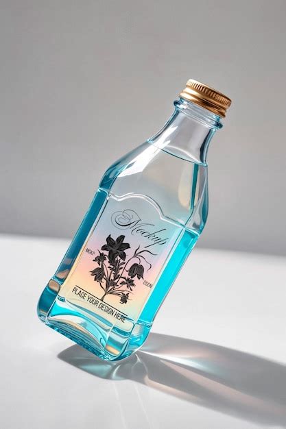 Glass Bottle Packaging Mockup Premium Ai Generated Psd