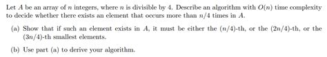 Solved Let A Be An Array Of N Integers Where N Is Divisible Chegg